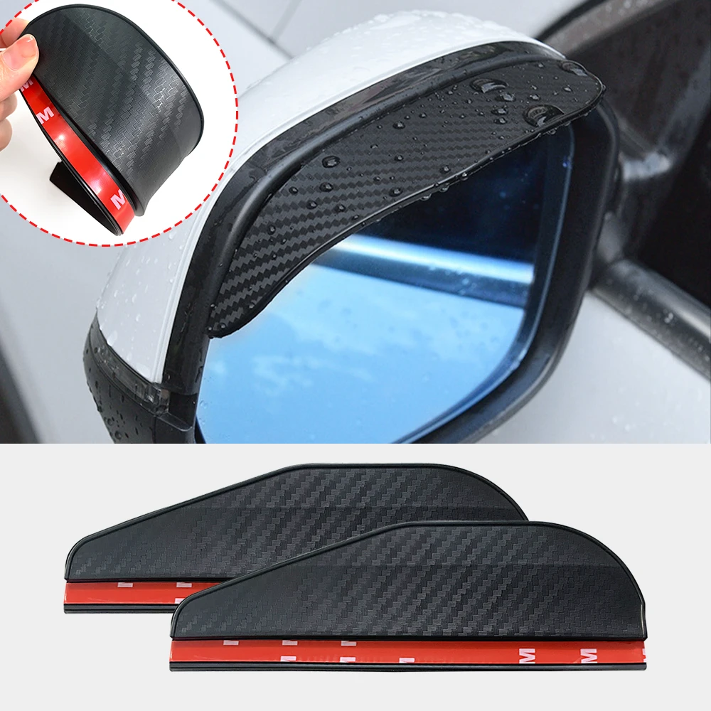 2PCS-Car-Rearview-Mirror-Rain-Eyebrow-Protector-Clear-Vision-Cars ...