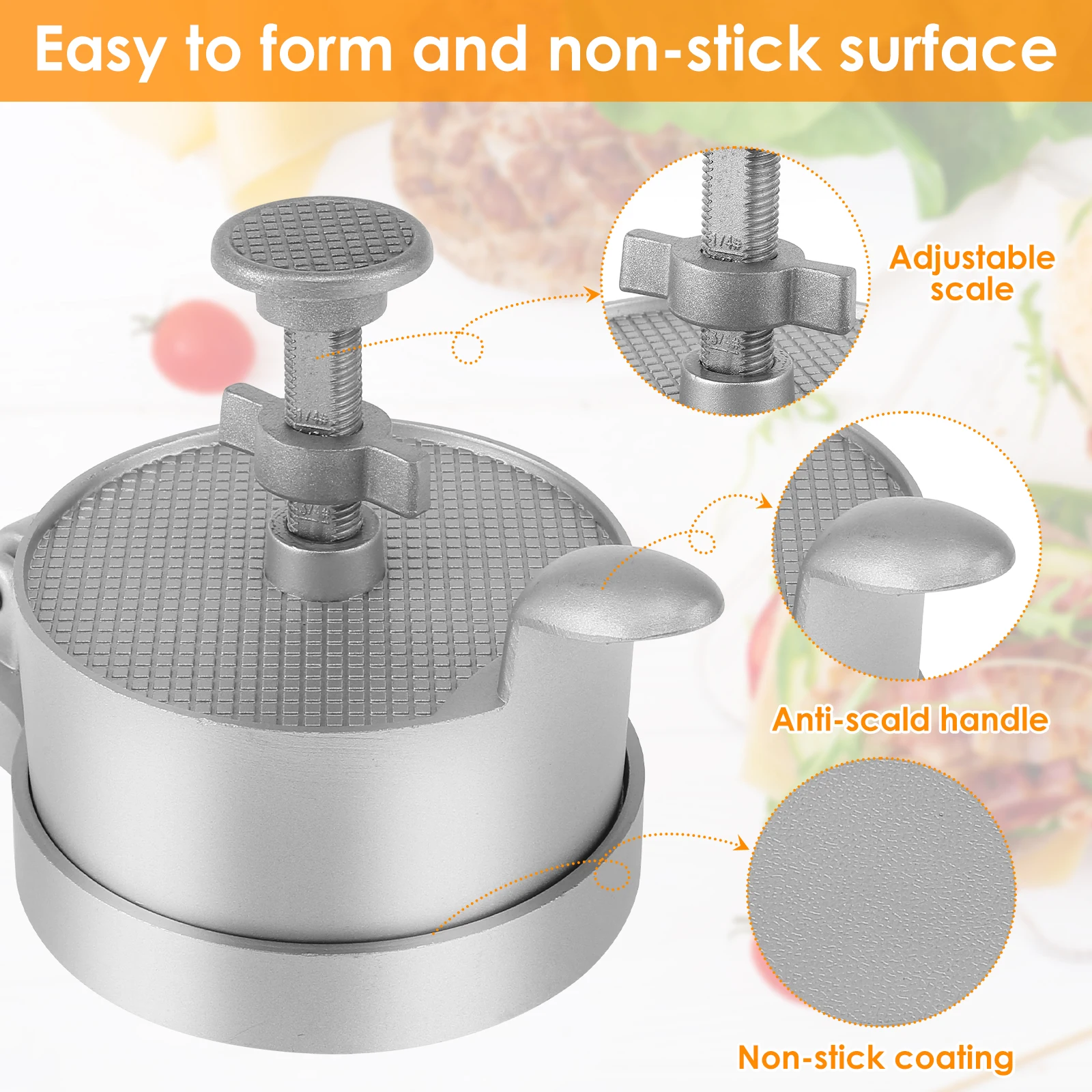 Adjustable Burger Press Patty Maker Stainless Steel Burger Press With ...