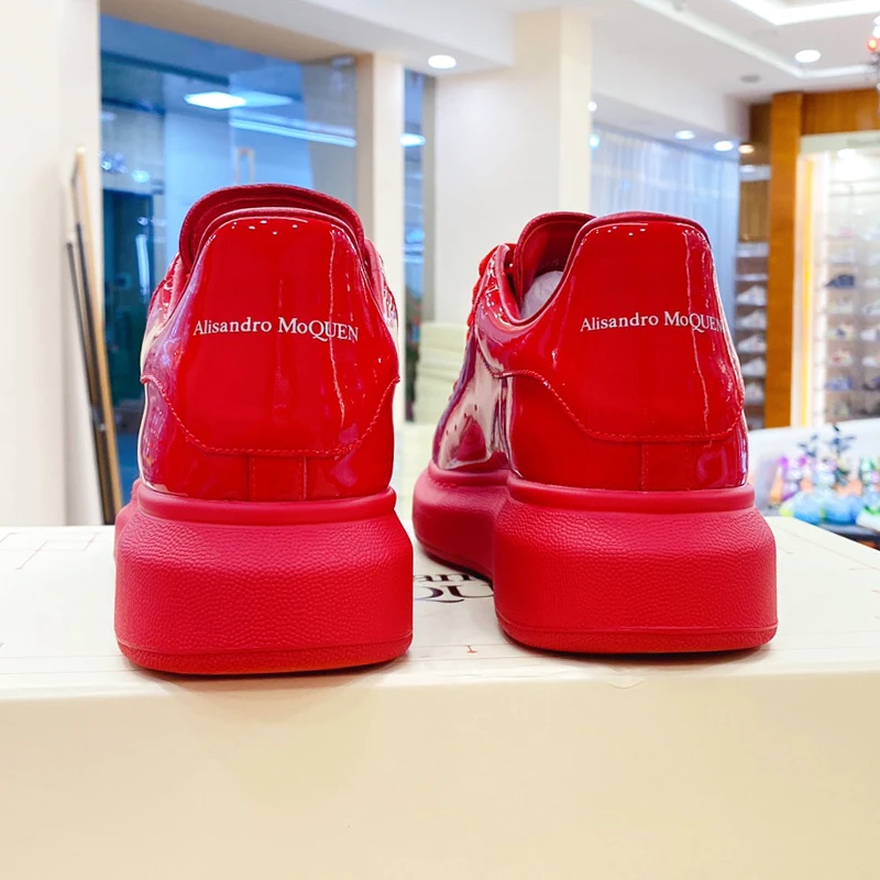 Red-Platform-Casual-Sneakers-in-Patent-Leather-Unisex-Heighten-Leather ...
