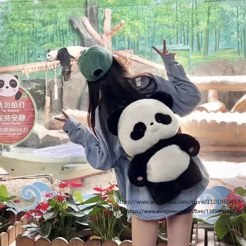 Cartoon Cute Panda Shape Backpack Nylon Plush Material 2 Sizes ...