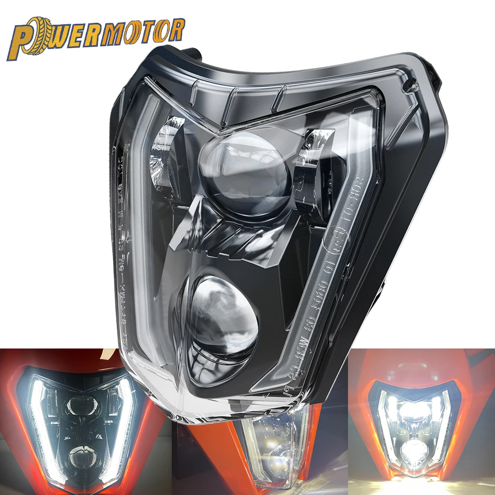 Faro-LED-Enduro-para-motocicleta-placa-de-Supermoto-para-KTM-EXC-XCF-SX ...