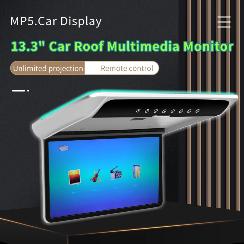 13-3-inch-Car-Roof-Mounted-Monitor-LCD-Flip-Down-Screen-Overhead ...