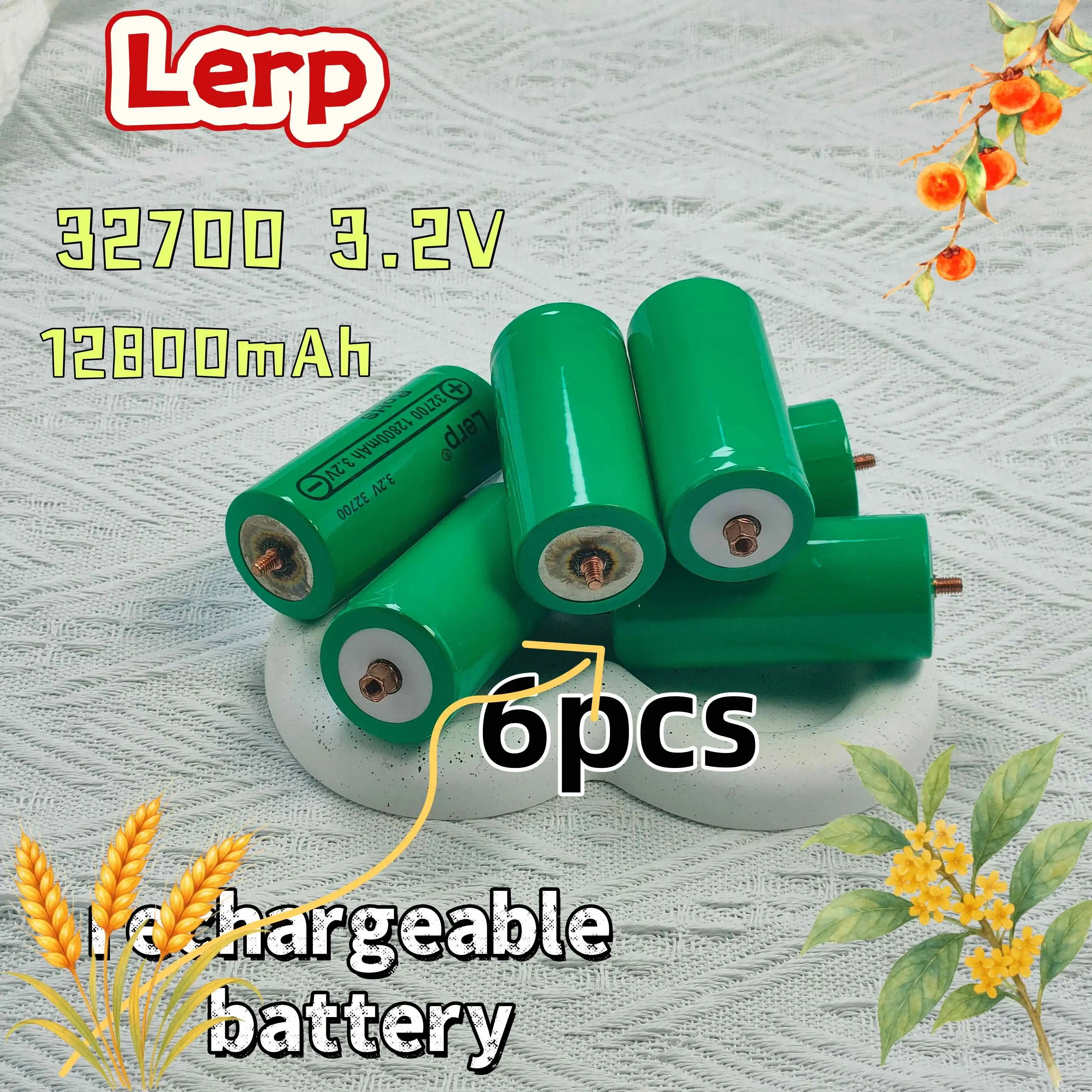 2025 New! 32700 LiFePO4 Battery with Screw Terminals | 3.2V 12800mAh ...