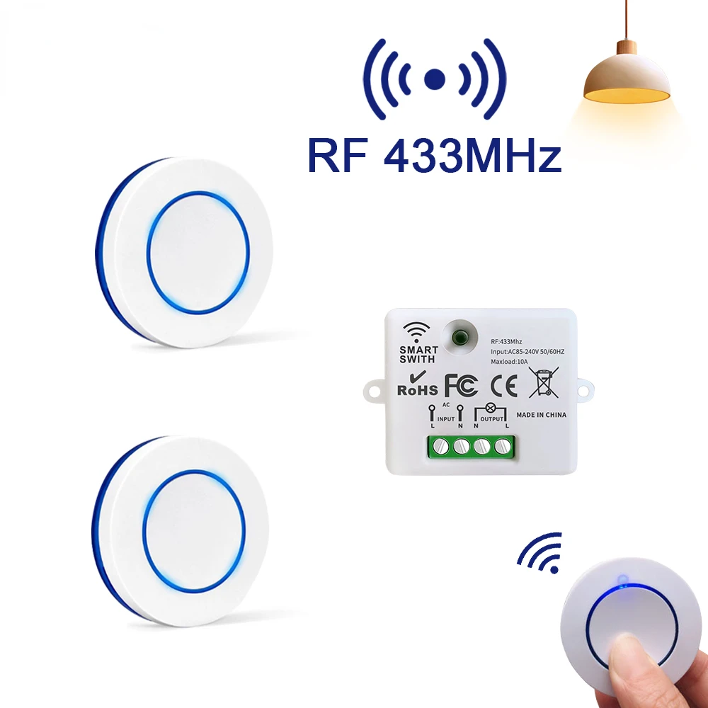 Smart-Switch-433MHz-Wireless-Remote-Control-10A-100-240V-Relay ...