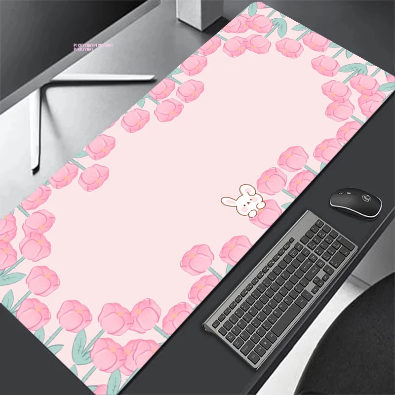 Kawaii Mousepad Cute Green Bear Mouse Pad Large Mouse Mat Natural ...