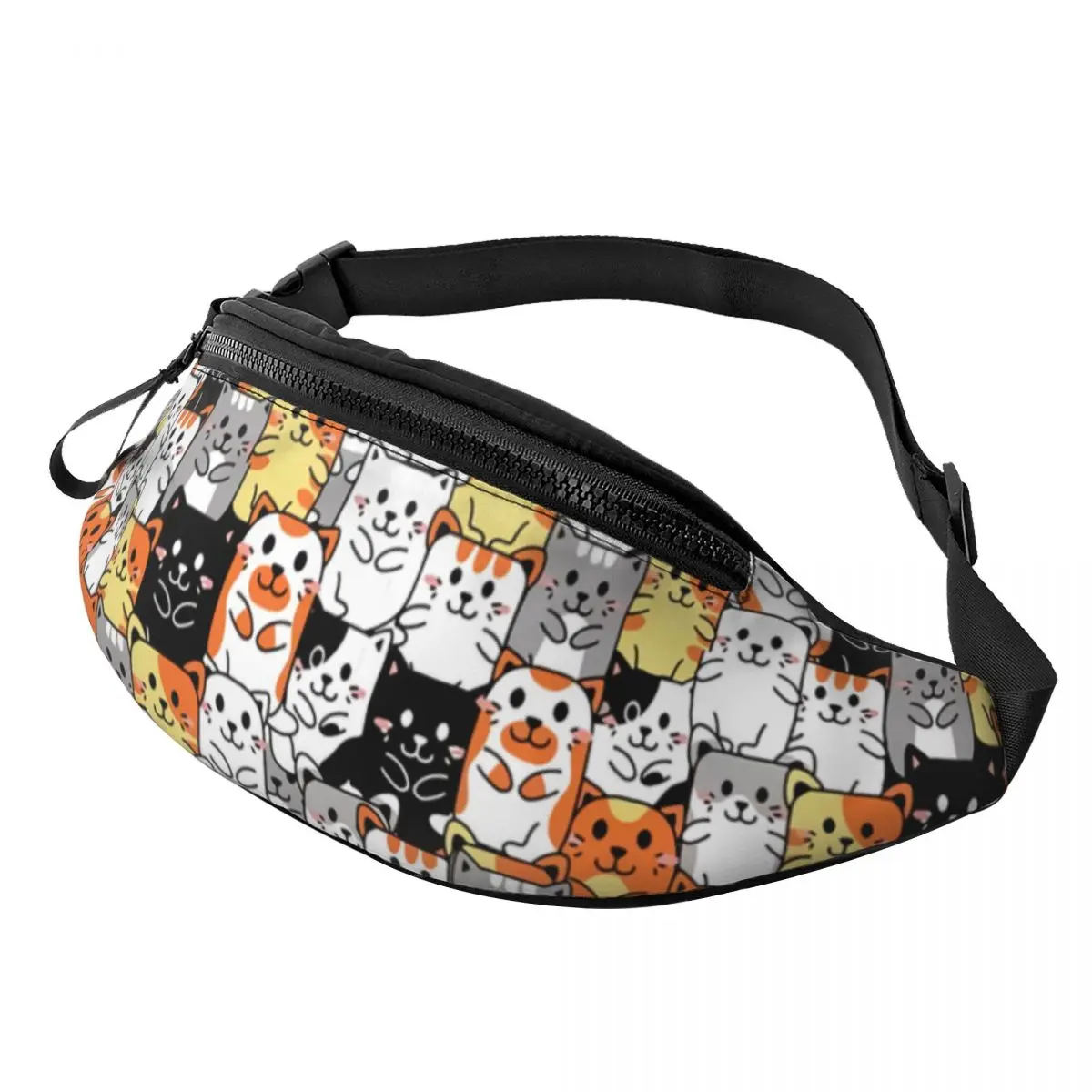Cute Kitten Cat Pattern Fanny Pack Women Men Custom Cartoon Animals ...