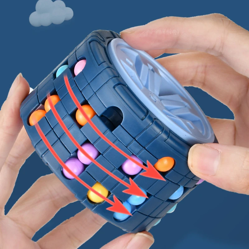 3d Fidget Cube Puzzle Toy Magical Bean Cylinder Gyro Rotate And Slide
