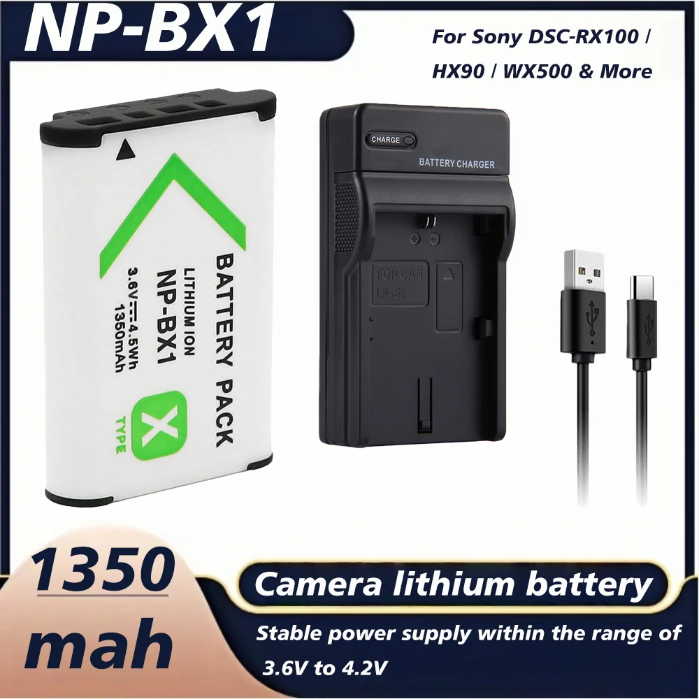 1-3 batteries 1350mAh NP-BX1 NP BX1 pour SONY M6 M3 M5 M2 M4 M1RX1 RX1R ...
