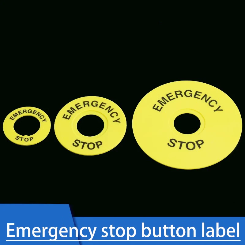 Yellow-Emergency-Stop-PushButton-Switch-Accessory-Warning-Legend-Label ...