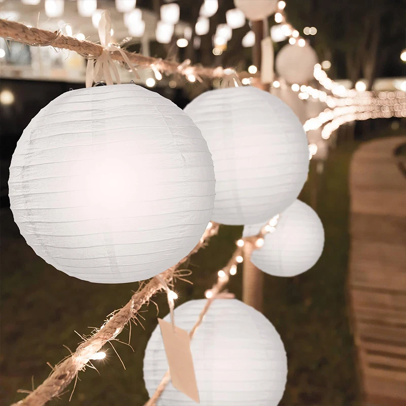 Wedding Lantern Elegant White Chinese Lanterns Ball Lampion Hanging ...