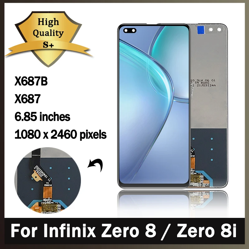 6.85 "original x687 lcd para infinix zero 8/zero 8i lcd x687 x687b ...