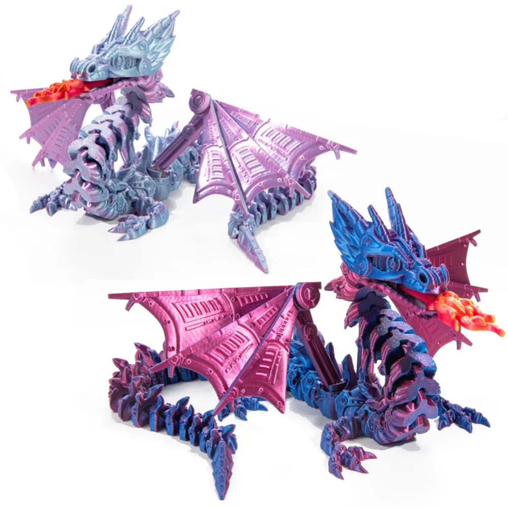 3D-Printed-Dragon-Figures-Multi-Jointed-Movable-Dragon-With-Wings-Toys ...