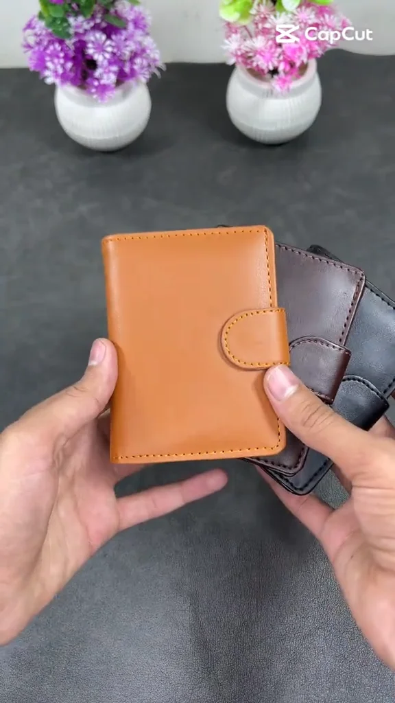 Tuck Lock Luxury Leather Slim Wallet, 6 Card Slots, 1 Cash Pocket, 1 ...