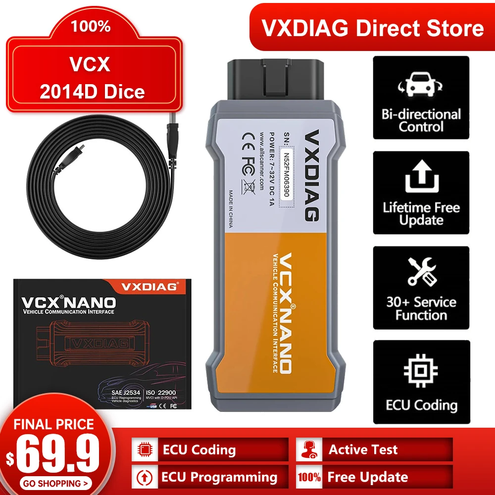 Vxdiag Vcx Nano For Volvo 2014d Dice Car Diagnostic Tools J2534 Ecu ...