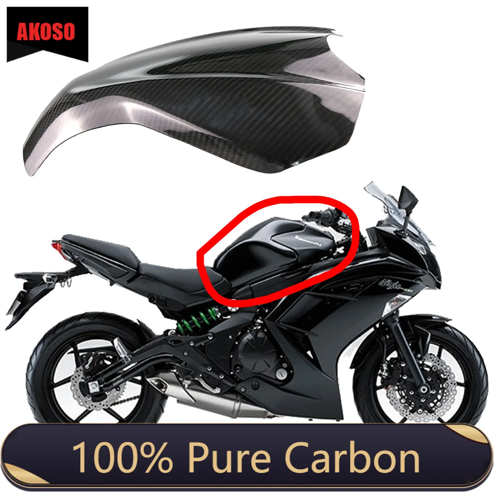100% Full Dry 3K Carbon Fiber Tank Cover Motorcycle Accessories Parts ...