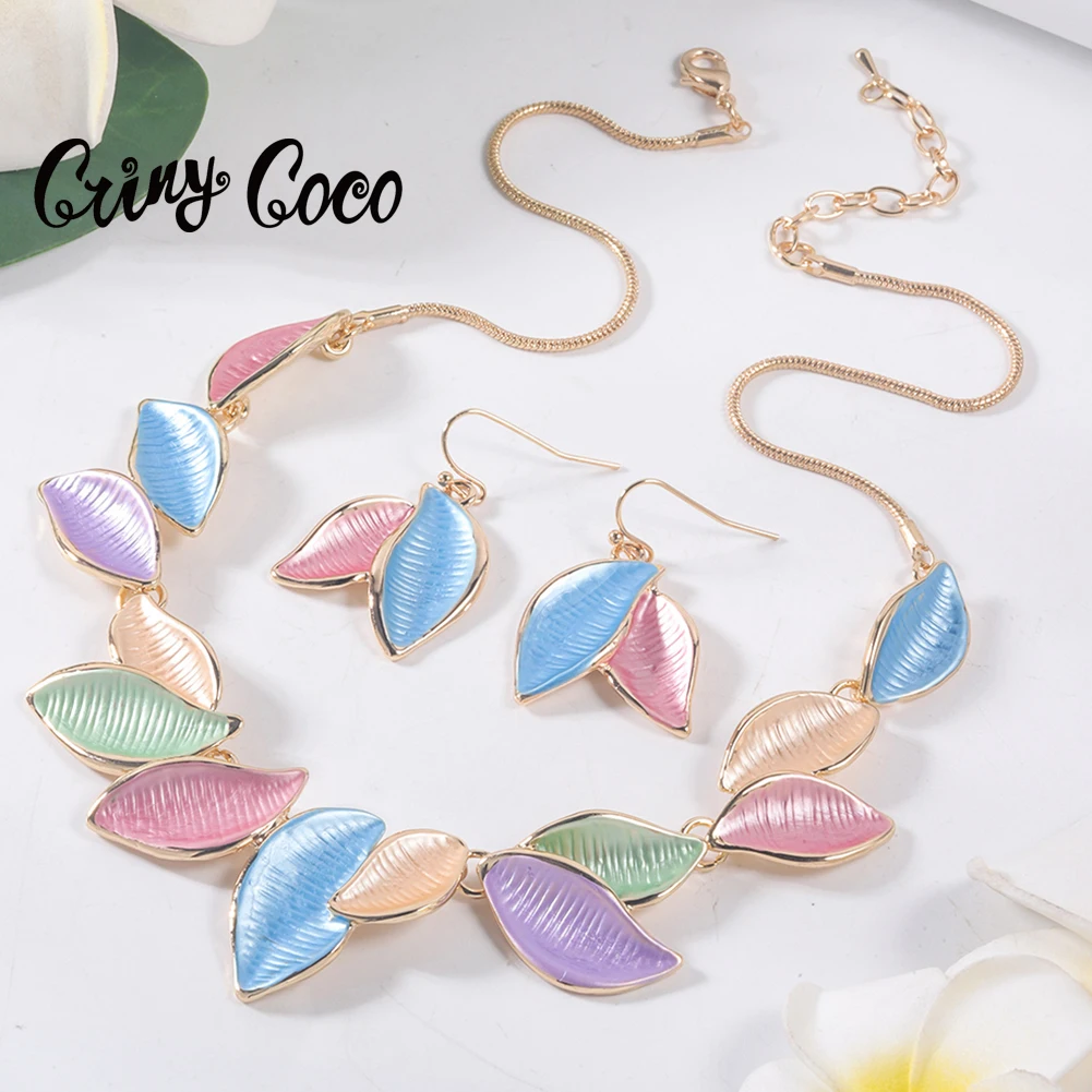 Cring-Coco-Jewelry-on-the-Neck-Choker-Woman-Leaf-Necklaces-Fashion-Enamel-Chains-Necklace ...
