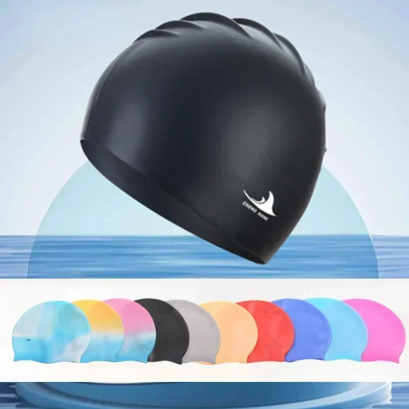 Swimming-Cap-Silicone-Waterproof-Swim-hat-for-Men-Women-Adult-Kids-Long ...