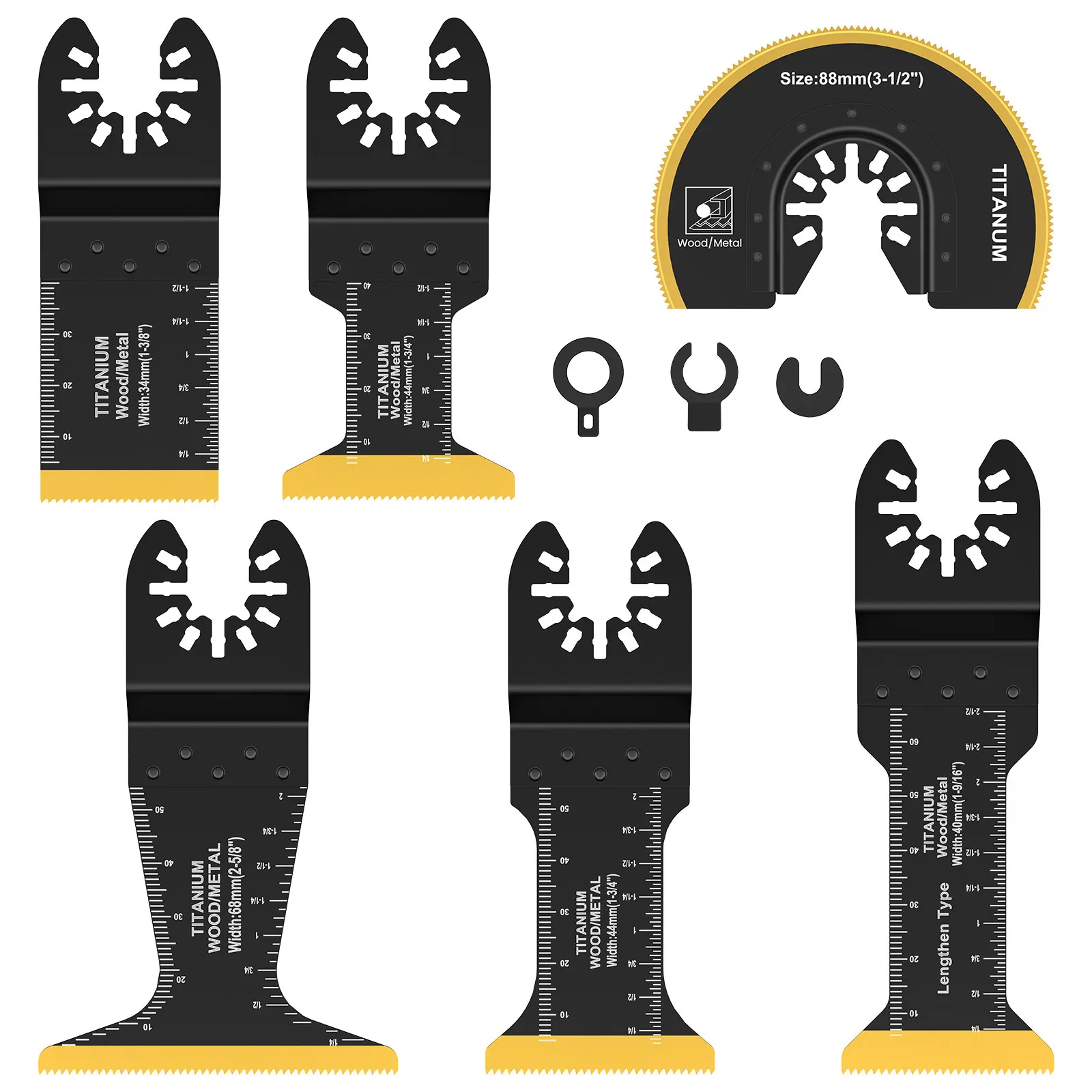 6Pcs Oscillating Saw Blades Bi-metal Titanium Coated Multitool Blades ...