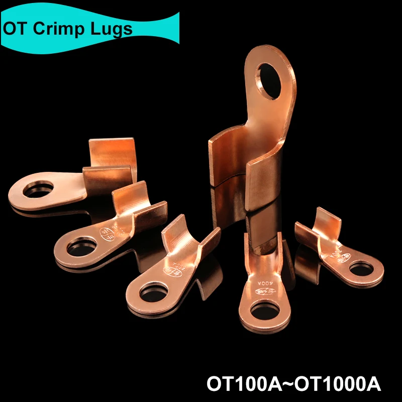 5-10pcs-OT-Type-100A-1000A-Open-End-Copper-Crimp-Terminal-Lugs-Cable ...