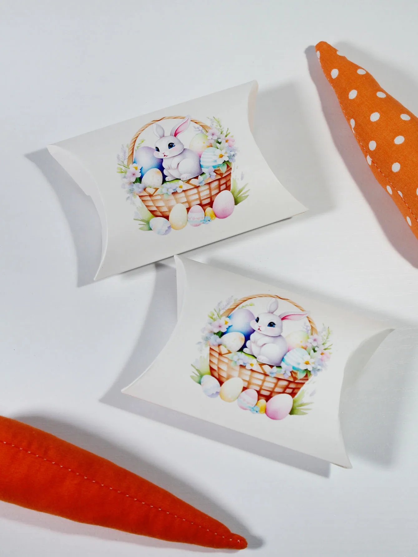 10/20/50pcs Easter gift rabbit box, white pillow box shaped candy box ...