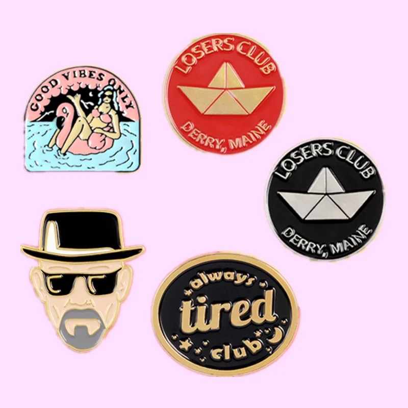 Killer-Leon-Enamel-Pins-Tired-Club-Badge-Loser-Round-Brooch-Lapel ...