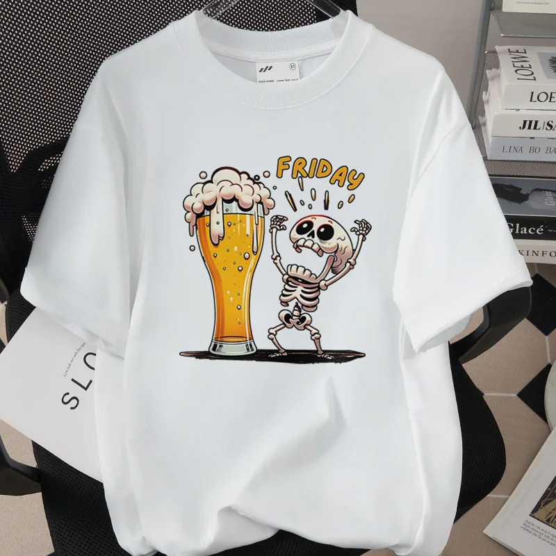 Women T Shirt Monday To Friday Drink Beer Funny Sports Fashion Casual T ...