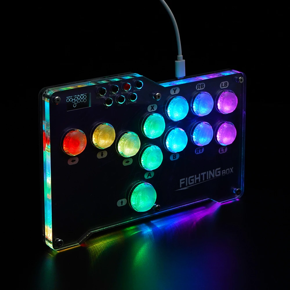 Fightingbox 미니 HitBox WASD SOCD 파이팅 스틱, LED 라이트 컨트롤러, PC, PS3, PS4, 스위치용 게임 컨트롤러
