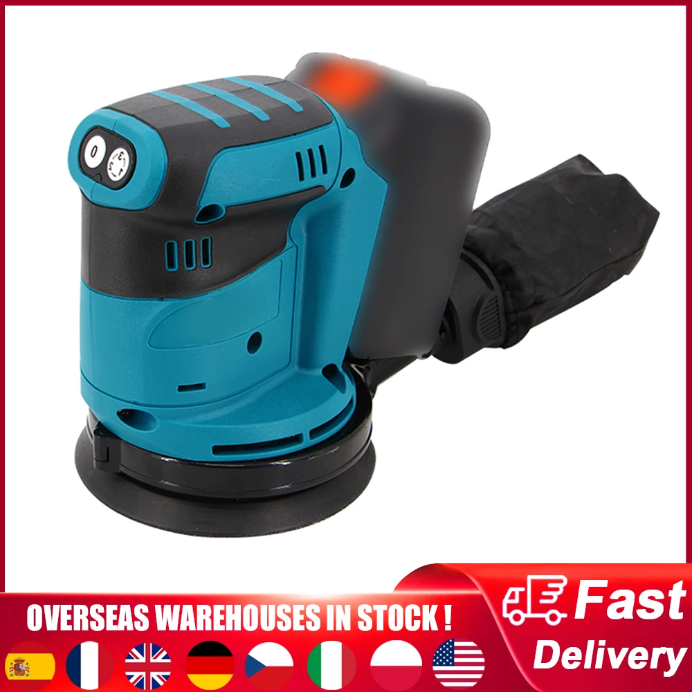 Electric Orbital Sander 125mm Brush Motor Wood Grinder Polisher Waxing ...