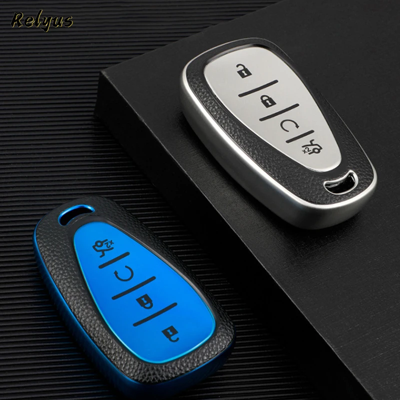 TPU Leather Remote Car Key Case Cover for Chevrolet Chevy Malibu Camaro ...
