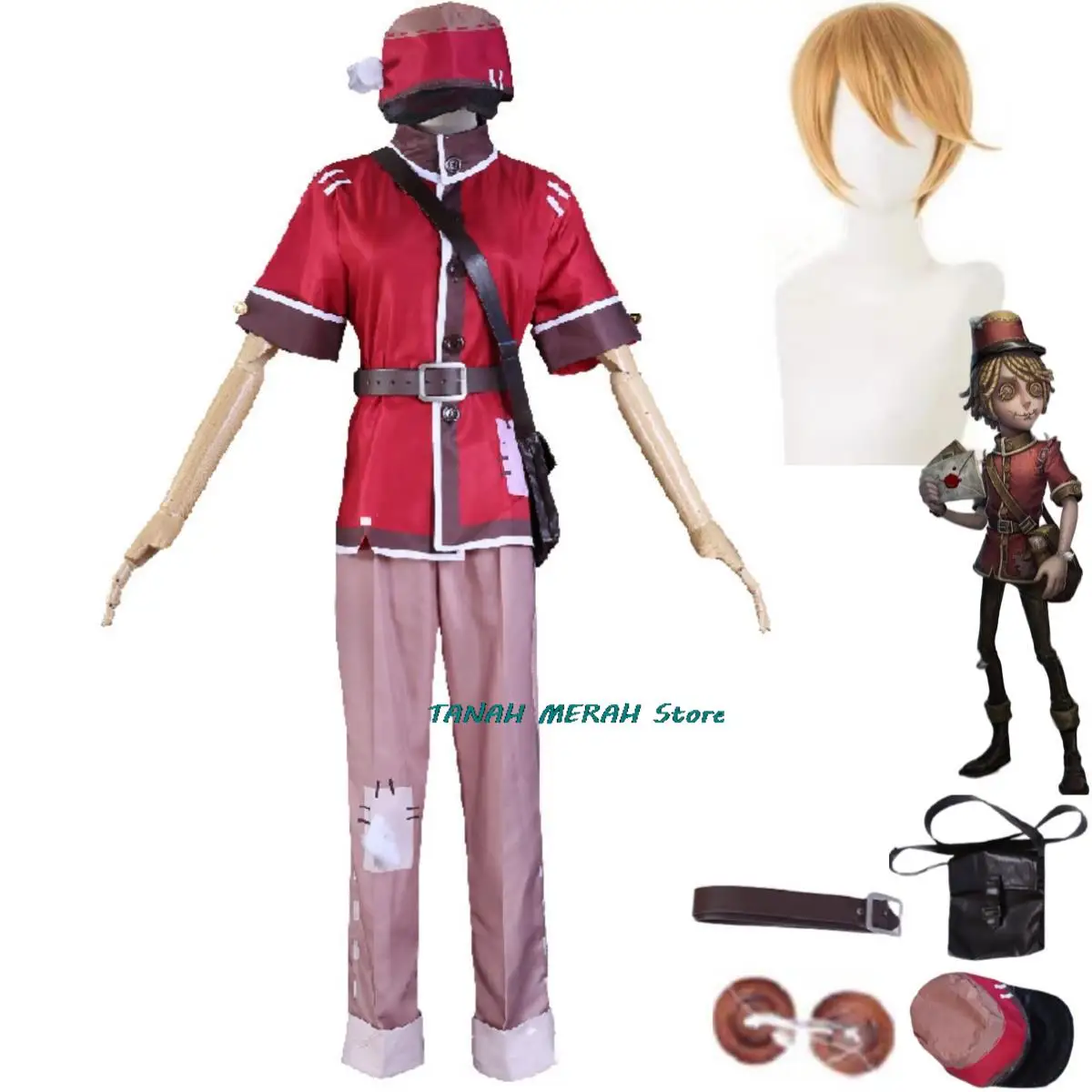 Anime-Game-Identity-Postman-Victor-Grantz-Cosplay-Costume-Wig-Red-Work ...