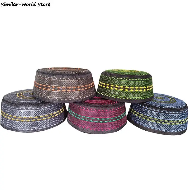 Cotton-Embroidery-Leisure-Saudi-Arabia-Islamic-Hat-Muslim-Men-Prayer ...