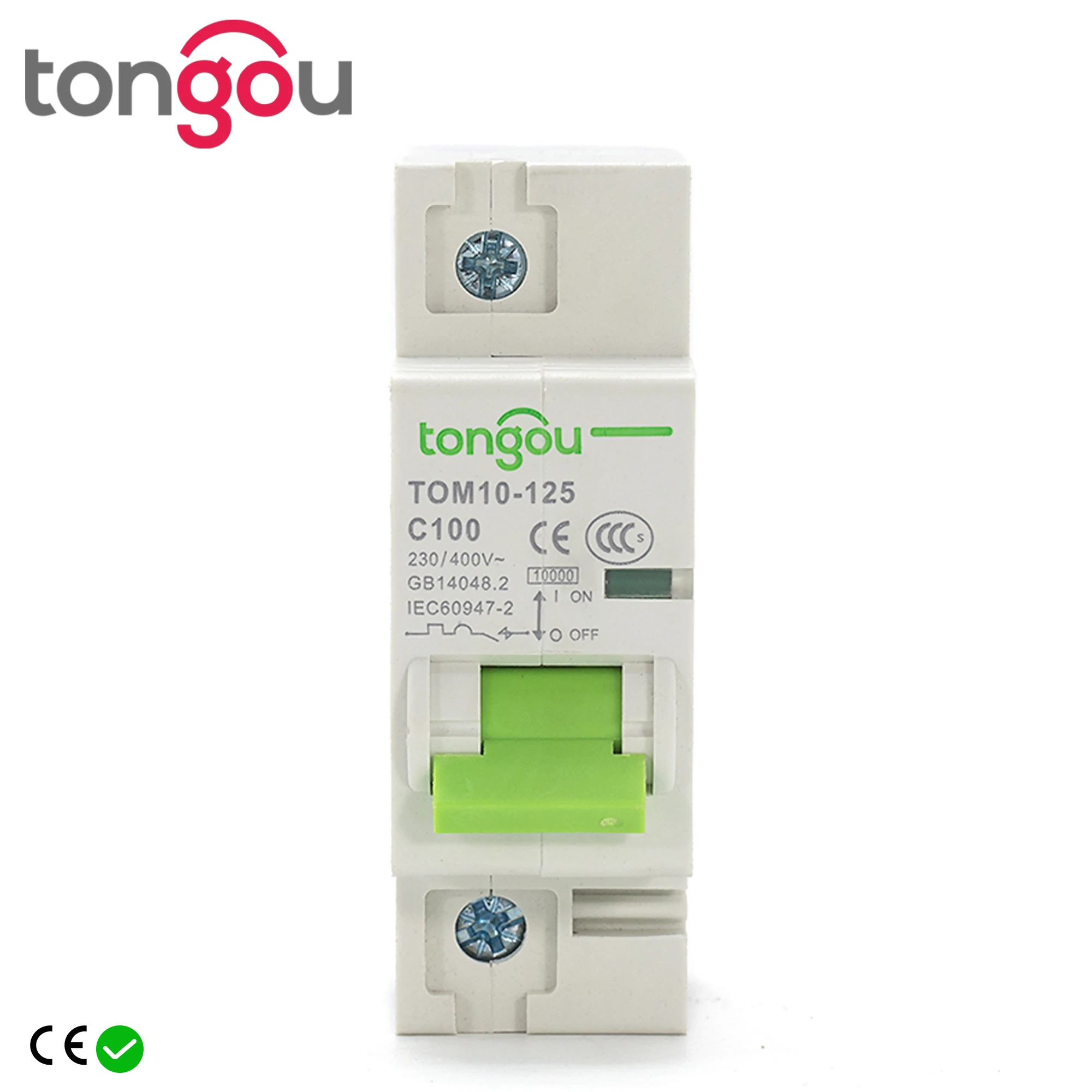 27mm 1 Pole 80A 100A 125A MCB 10KA High Breaking Capacity Curve C Miniature Circuit Breaker TOM10