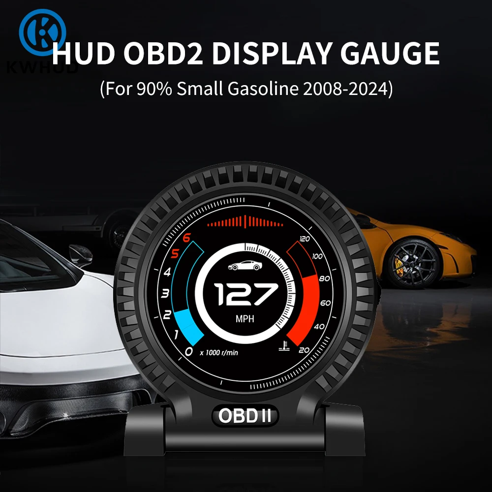 KWHUD-HUD-OBD2-Gauge-Head-Up-Display-Car-Digital-Speedometer-RPM-Clock ...