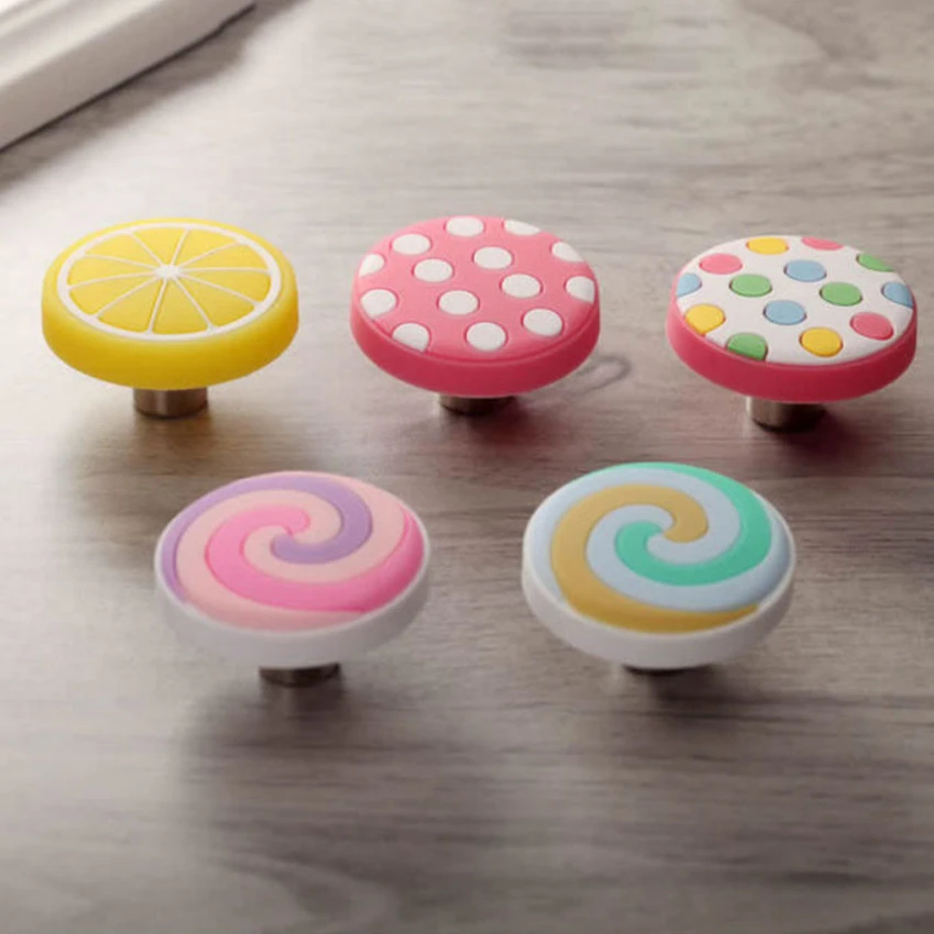 Color soft glue environmental protection children room kids knob candy ...