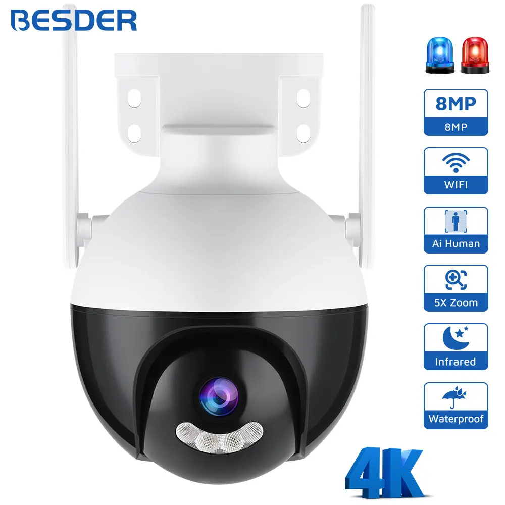 8mp Ptz Ip Camera Wifi 1080p Auto Tracking Night Vision Cloud Storage ...