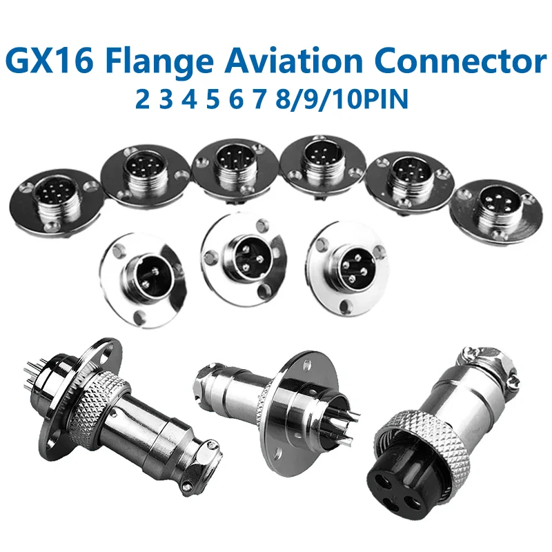 GX16-16mm-2-3-4-5-6-7-8core9Hole10Pin-Flange-Aviation-Connector-XLR ...