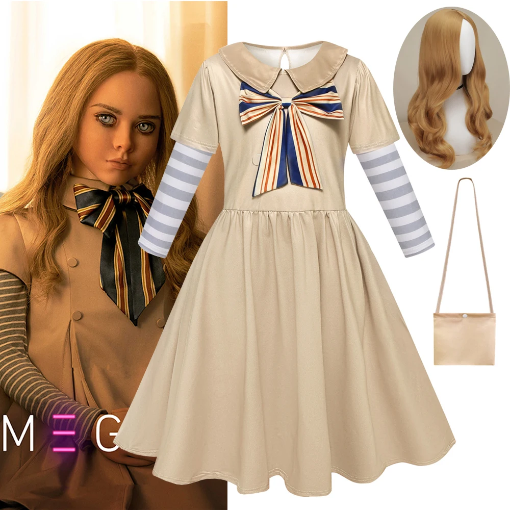 M3GAN-Cosplay-Costume-Wig-Megan-Dress-For-Kids-Girl-Long-Sleeve-Dresses ...