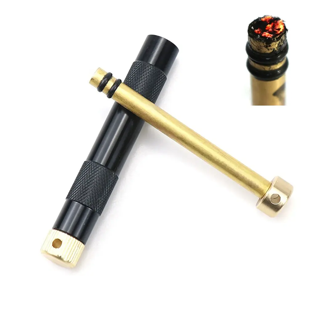 Brass-Metal-Fire-Piston-Outdoor-Emergency-Fire-Tube-Camping-Survival ...