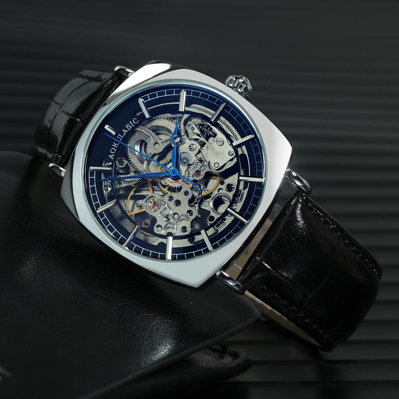 AOKULASIC-Vintage-Square-Skeleton-Automatic-Mechanical-Watch-for-Men ...