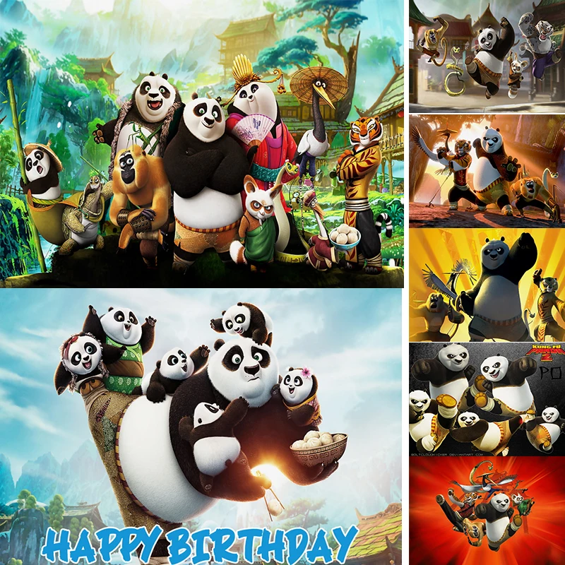 Kung-Fu-Panda-Theme-Background-Bamboo-Chinese-Film-Kid-Birthday-Party ...