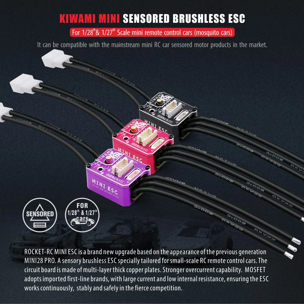 2024-newest-ROCKET-RC-KIWAMI-MINI-Sensored-Brushless-ESC-30A-2S-For-1 ...