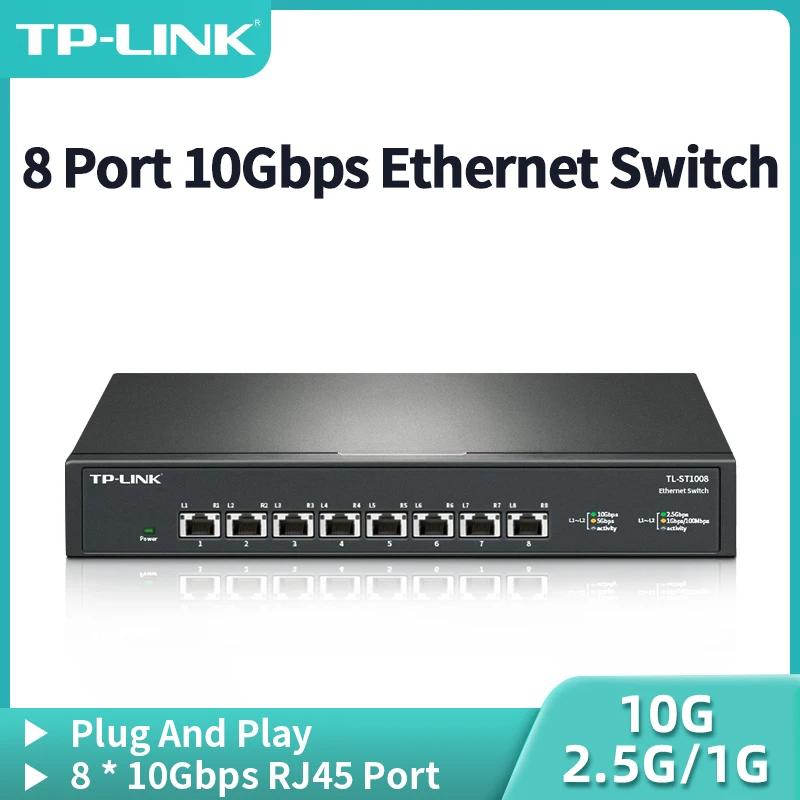 TP-Link-8-Port-10Gbps-Ethernet-Switch-10000Mbps-Network-Switcher-RJ45 ...