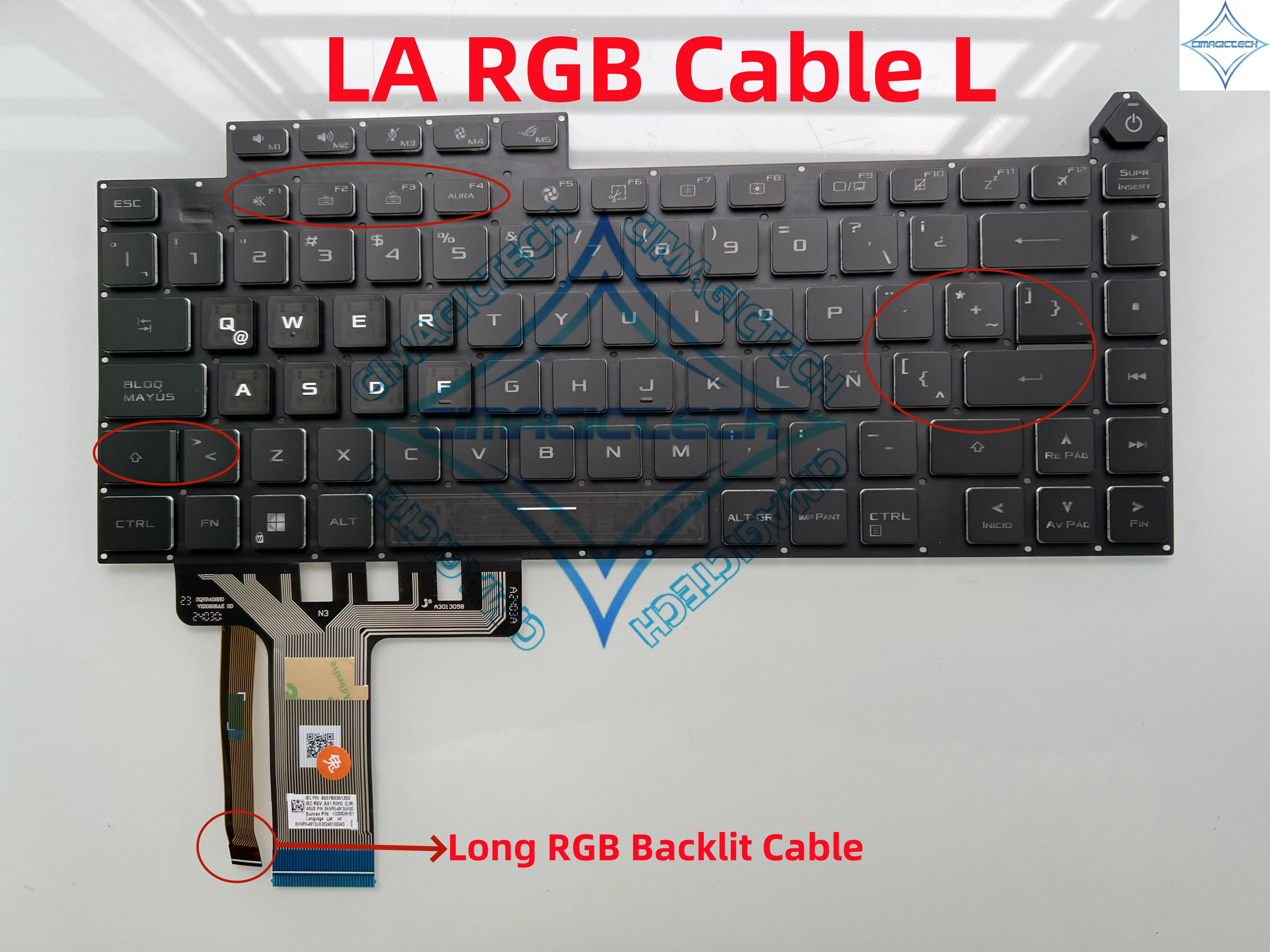 New LA BR UK FR Latin French Brazil RGB Per-Key Backlit For ASUS ROG ...