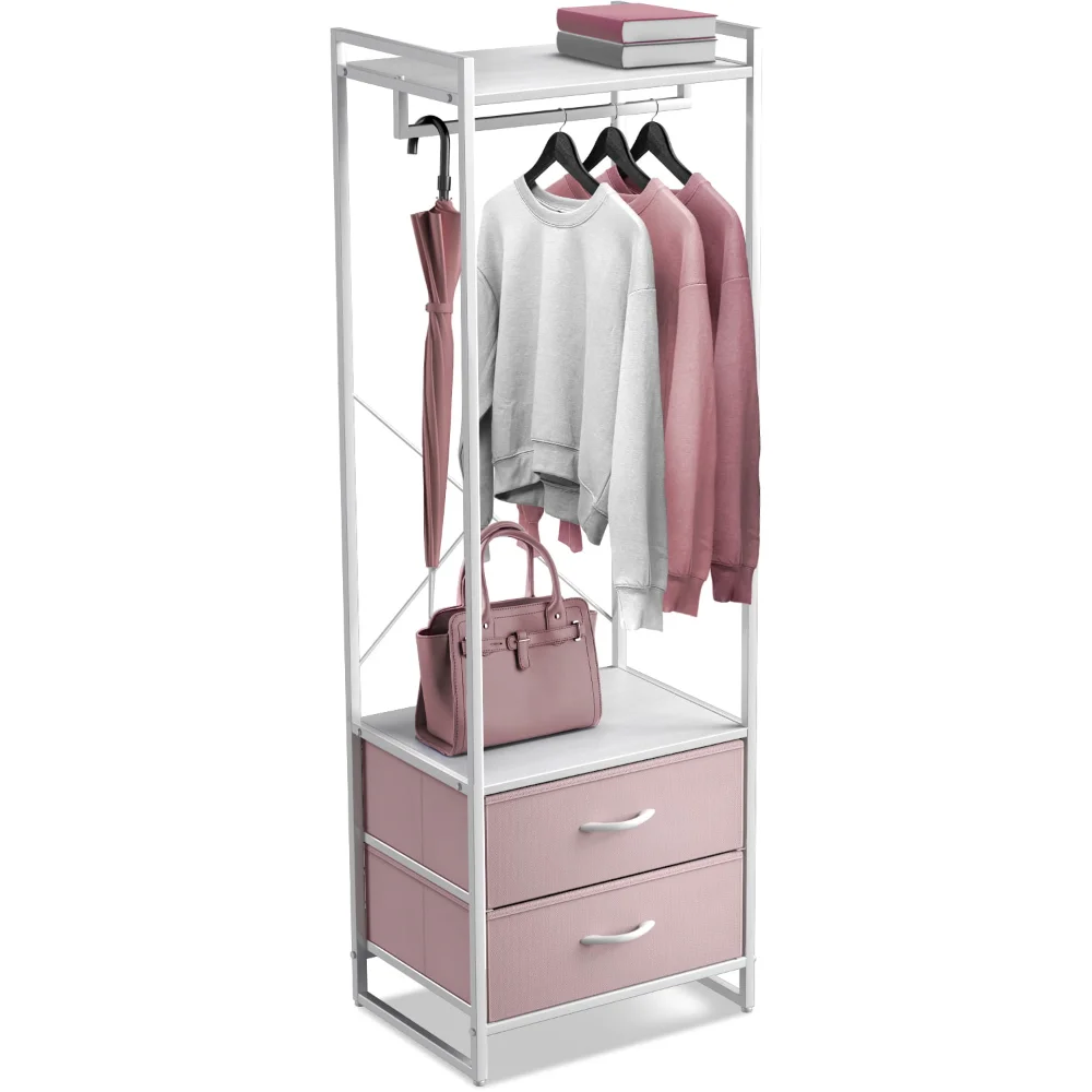 Clothing Rack with Drawers Standalone Garment Rack to Hang Shirts ...