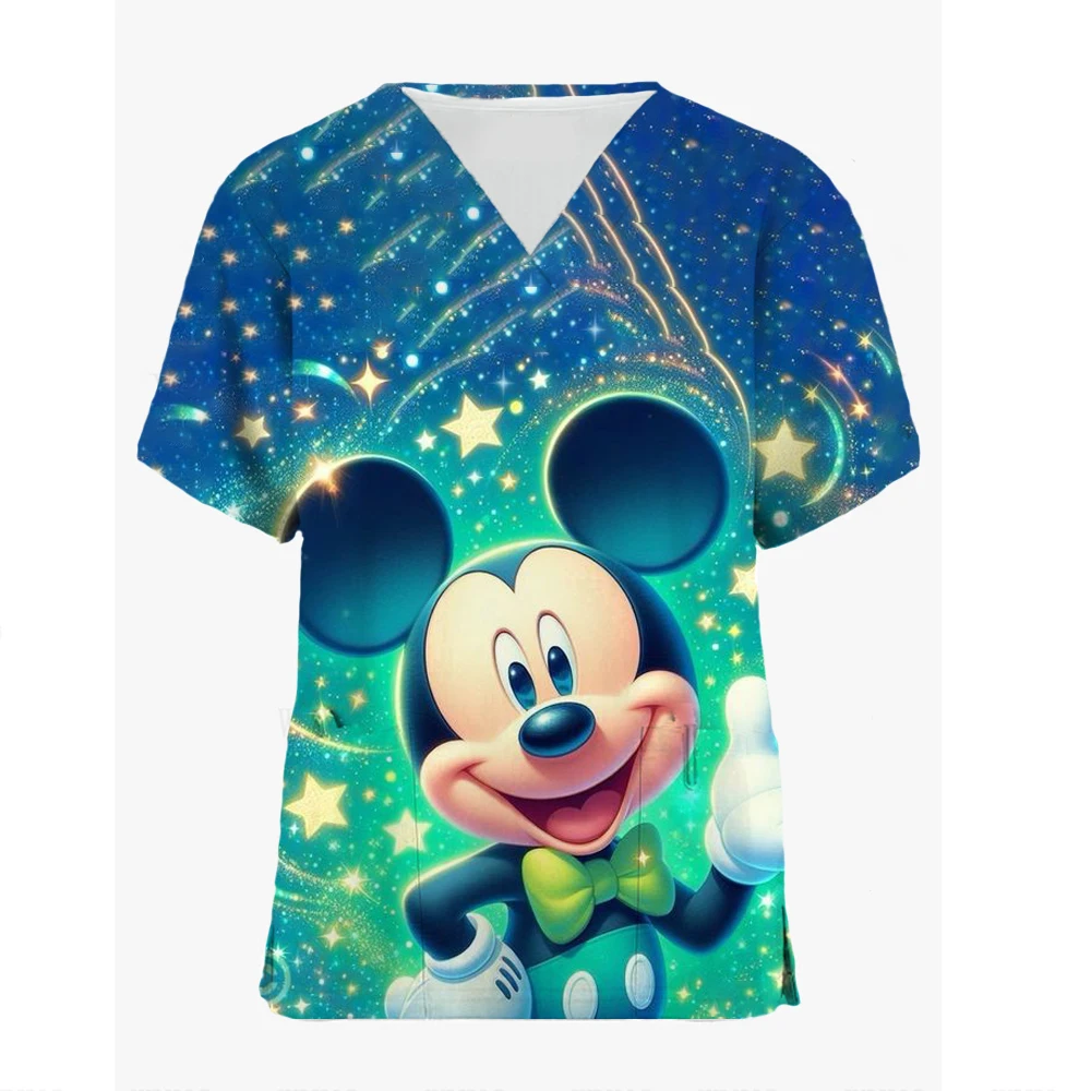 Uniformes médicos de enfermera con estampado de Mickey Mouse de Disney ...