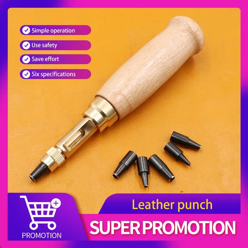 Hole Punch Screw Removable Book Drill Auto With 6 Size Tip 1.5-4mm ...