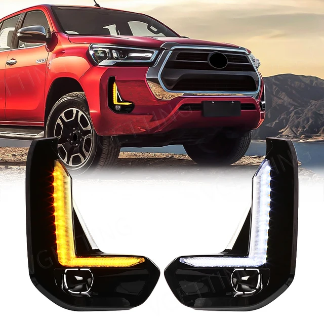 Hilux Revo Front Bumper Lights LED Daytime Running Lights & Fog Lamps ...