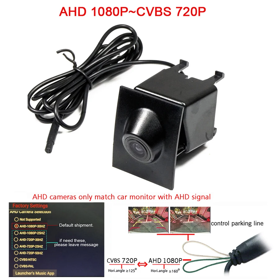 180deg fisheye 1920*1080P AHD car front view logo camera for Ford ...