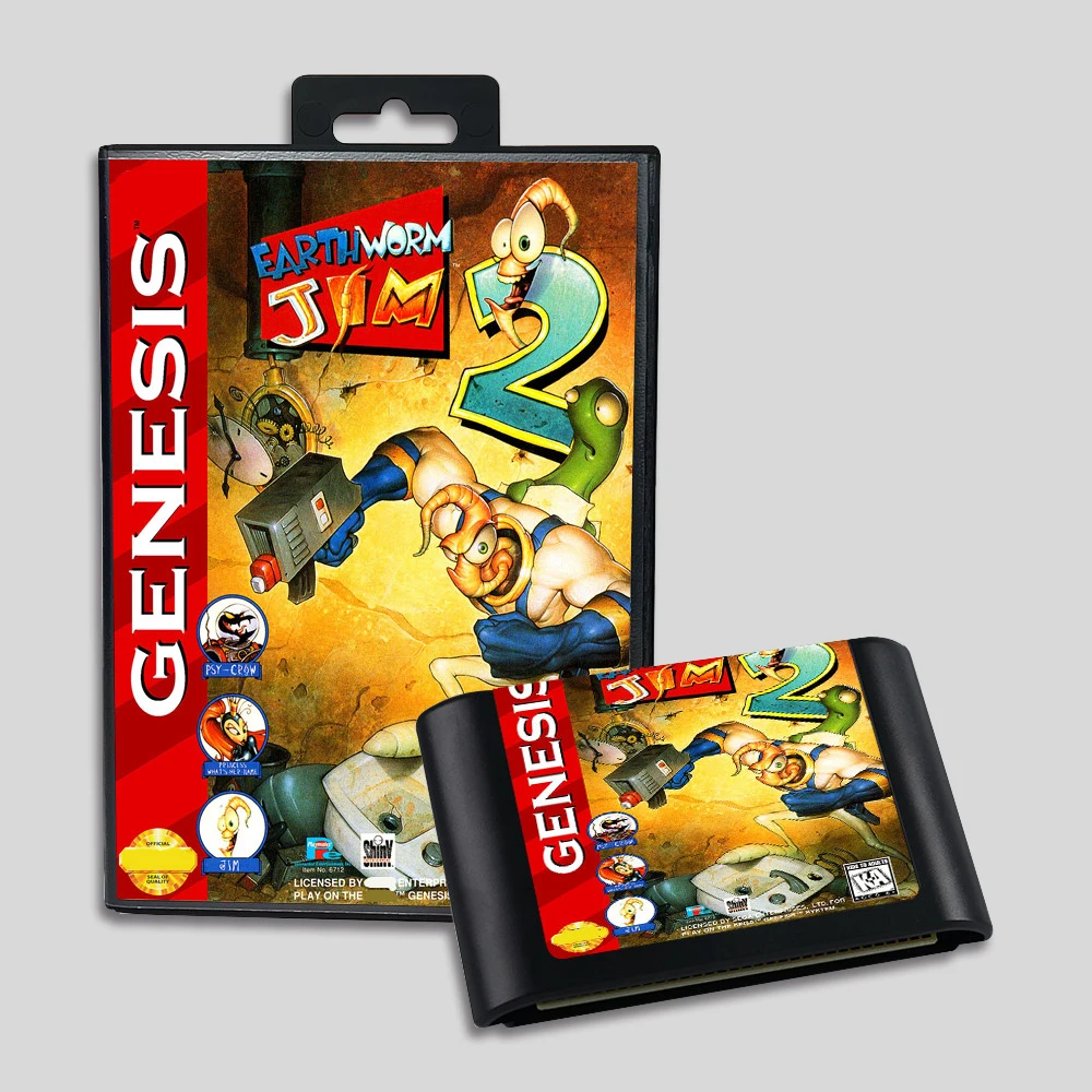 Earthworm-Jim-2-USA-EUR-MD-Game-Cartridge-Box-Manual-For-Sega-16-bit ...