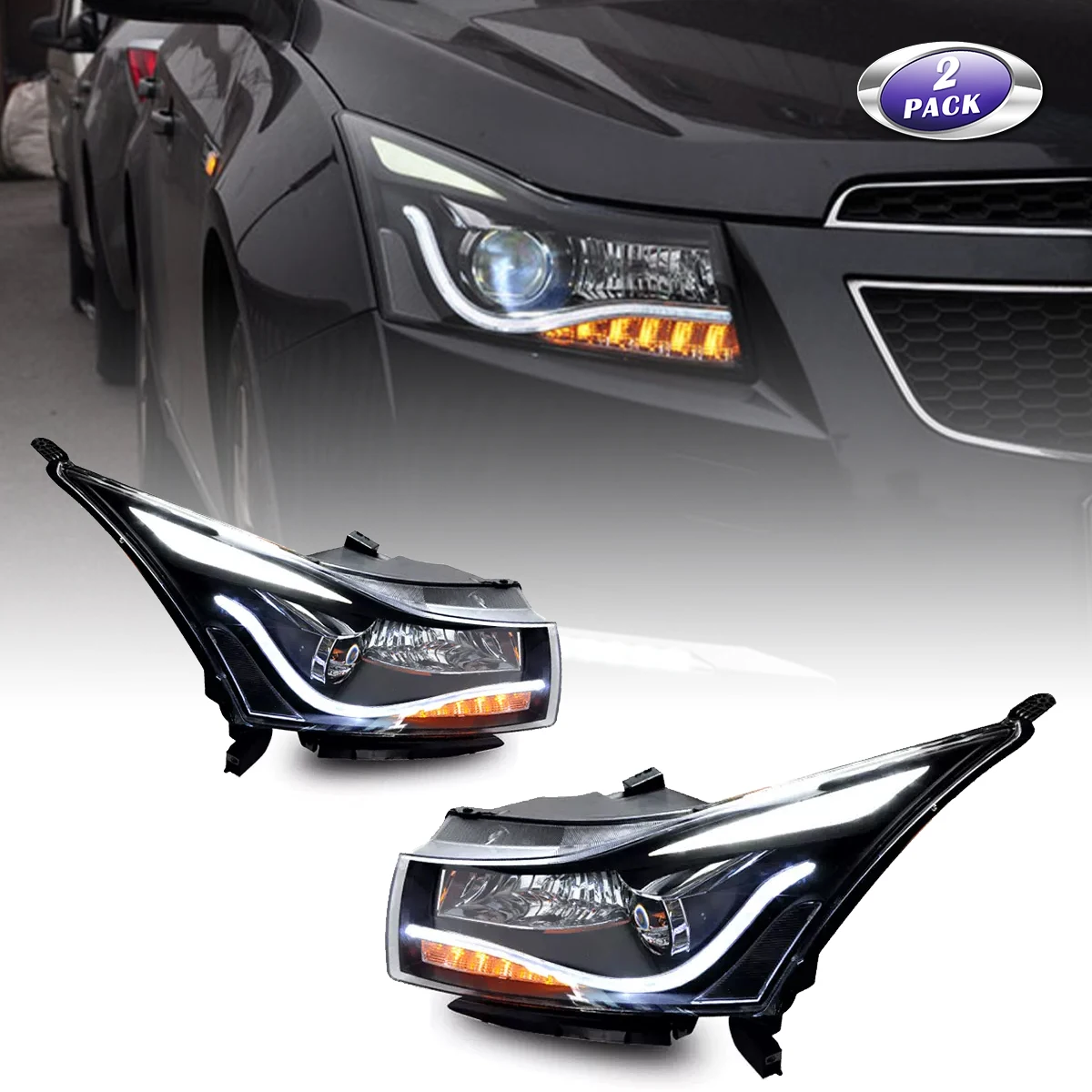 Car-Light-LED-Headlights-Assembly-For-Chevrolet-Cruze-2009-2016-Xenon ...